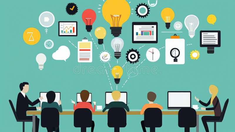 A Dynamic and Engaging Scene of a Creative Business Team Collaborating ...