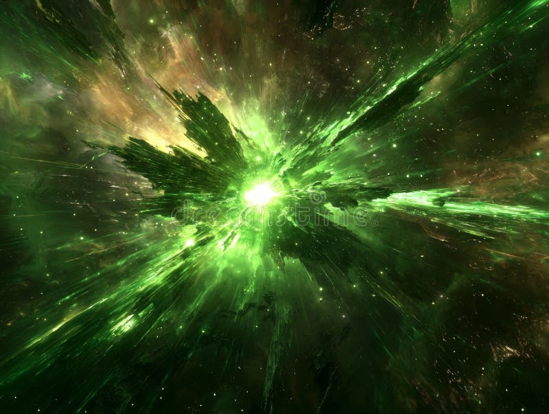 Dynamic Eruption of Green Particles Forms a Radiant Sphere of Energy ...