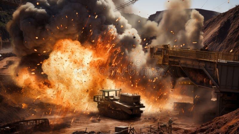 The Dynamic Essence of Open-pit Mining Showcasing Explosive Works, To ...
