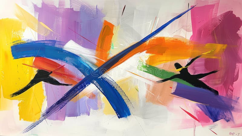 Dynamic Evolution: Abstract Painting of Transformation with Bold Colors ...