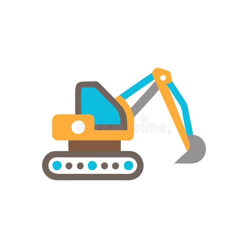 Dynamic Excavator Icon for Heavy Work Stock Photo - Illustration of ...