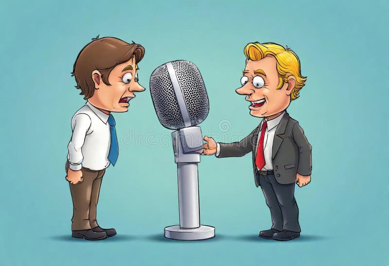 Dynamic Exchange between Reporter and Interviewee Stock Photo - Image ...