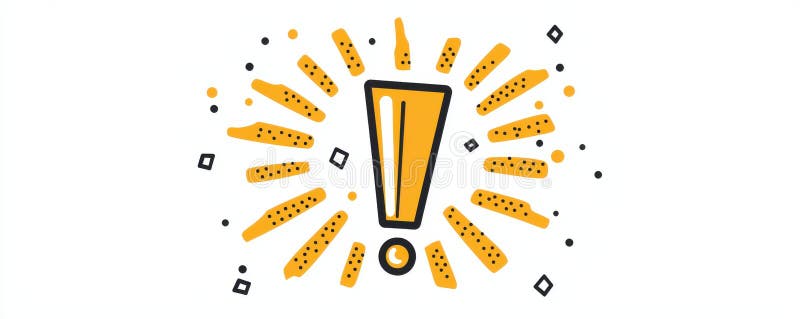 Dynamic Exclamation Mark Logo with Energetic Design Elements Stock ...