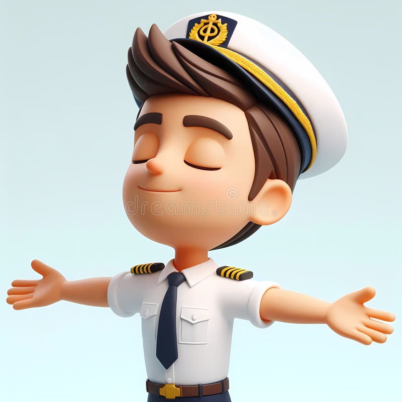 Dynamic Professional Pilot in Peaceful Pose Stock Illustration ...