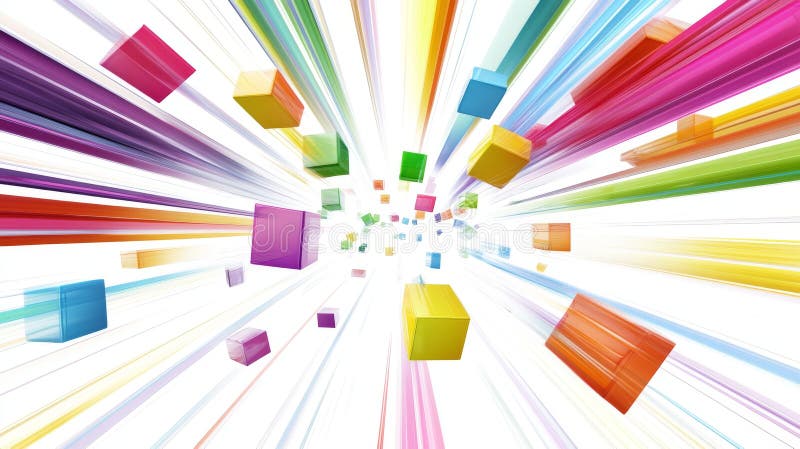 A Dynamic Exhibit of Vivid Abstract 3D Blocks and Shapes that Create ...