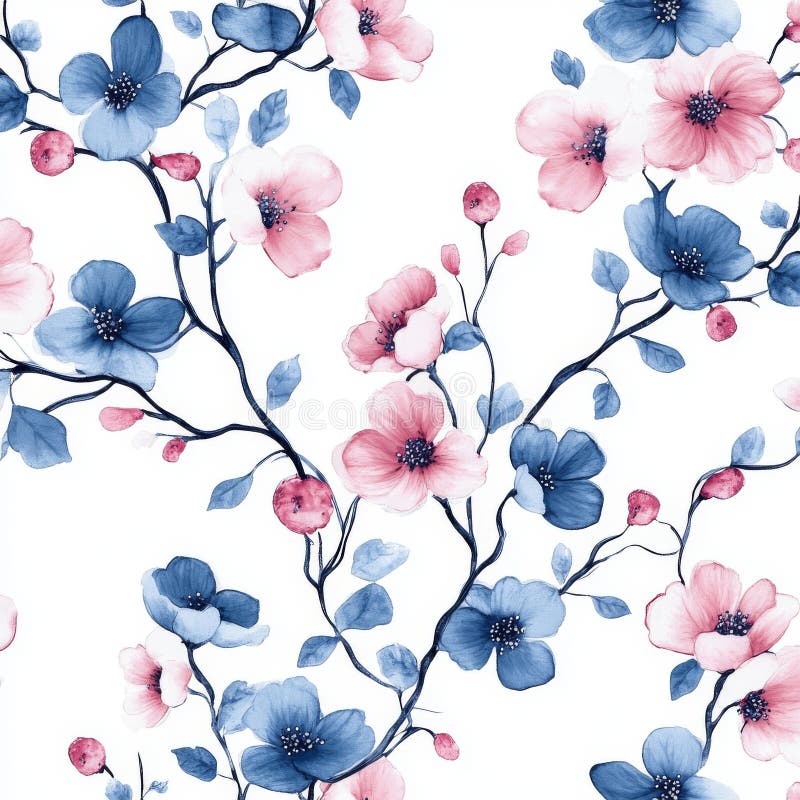 A Dynamic, Exotic Floral Pattern Wallpaper Texture Ideal for Creating ...