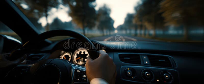 The Dynamic Experience of Driving through a Serene, Misty Landscape..AI ...