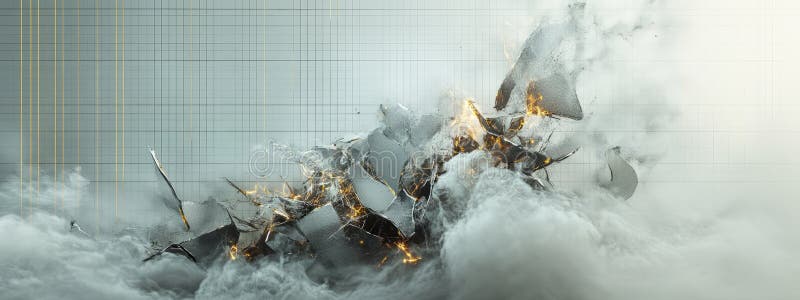 Dynamic Explosion in Abstract Digital Art Stock Illustration ...