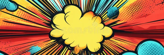 Dynamic Explosion Background with Vibrant Colors and Comic Art Elements ...