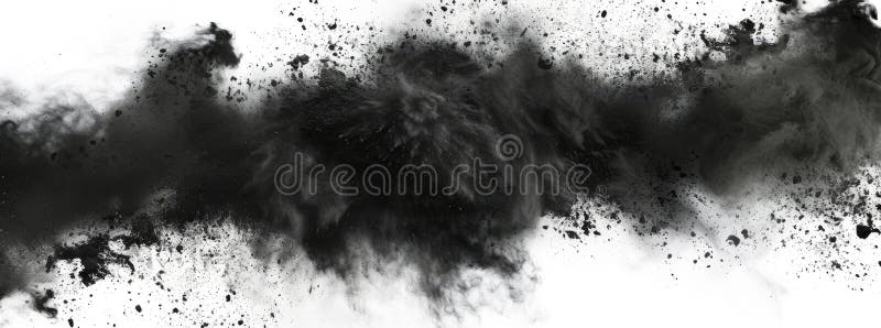 Explosive Burst of Charcoal Powder on White Background. Stock Image ...