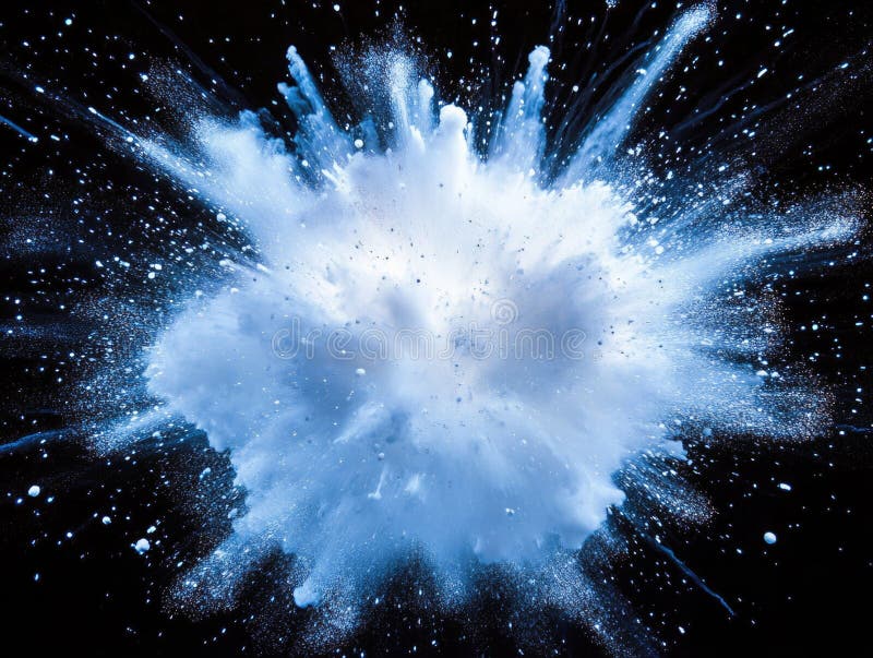 Dynamic Explosion of Blue Powder Stock Photo - Image of flash, powder ...