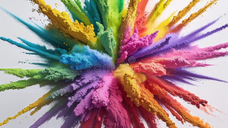 Explosive Burst of Vibrant Color Powder Stock Illustration ...