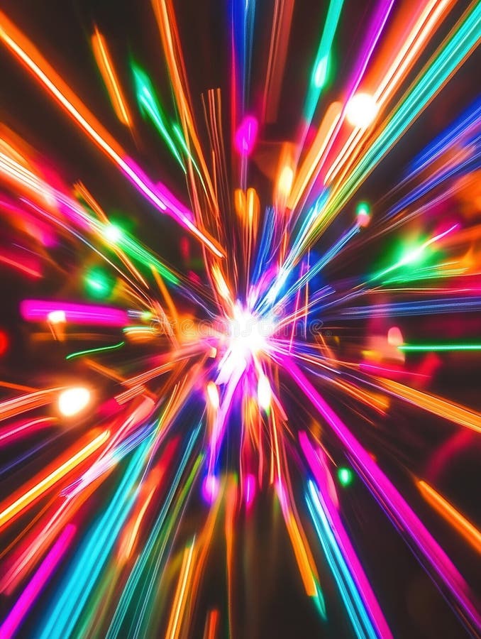 Dynamic Explosion of Bright Neon Colors Creating an Abstract Background ...