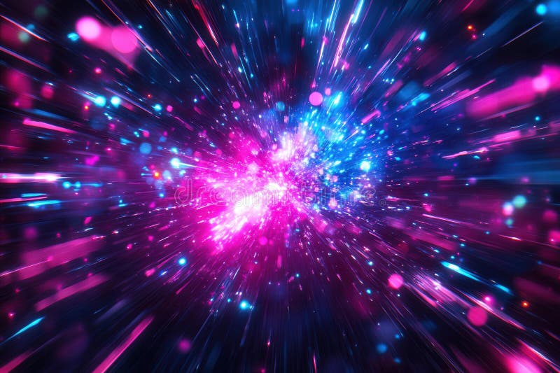Dynamic Explosion of Bright Neon Colors Creating a Vibrant Abstract ...