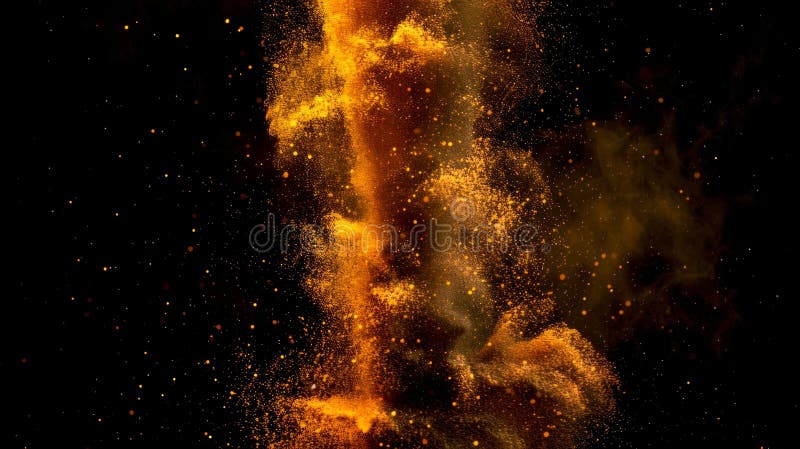Dynamic Explosion of Bright Orange Particles Forming a Captivating ...