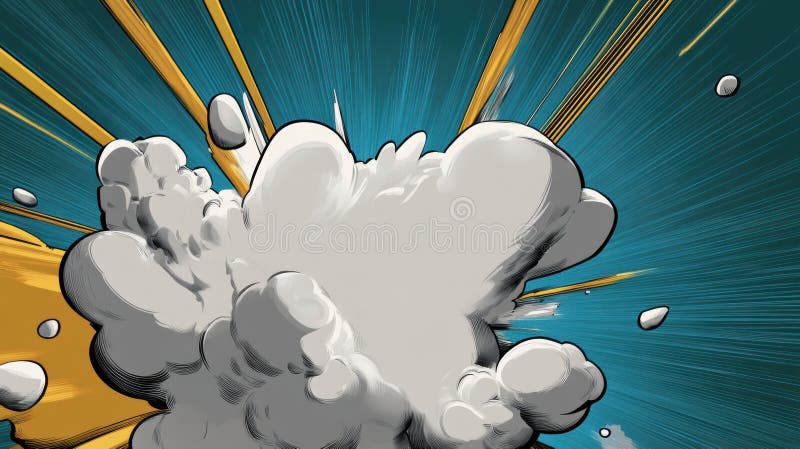 Dynamic Explosion Bursts through Retro Comic Book Panel in Vivid Colors ...