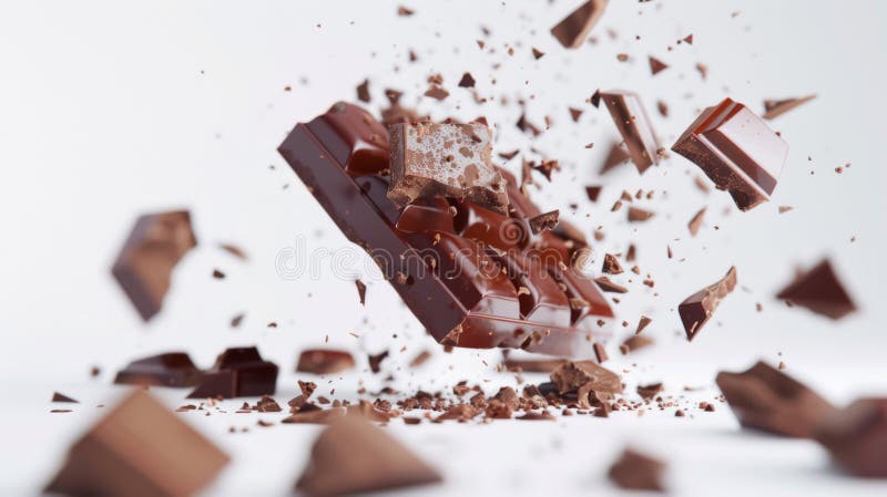 Dynamic Explosion of Chocolate Pieces Generative AI Stock Image - Image ...