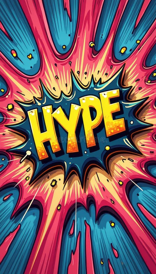 Dynamic Explosion of Color with the Word HYPE in Bold Letters Stock ...