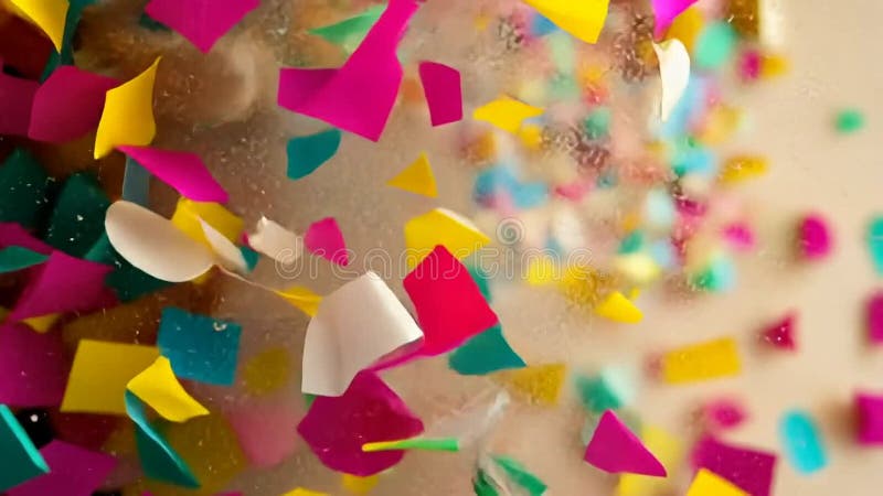 Dynamic Explosion of Colorful Confetti Creates a Festive, Celebratory ...