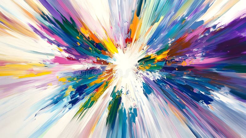 Dynamic Explosion Colorful Paint Strokes Radial Pattern Stock Photos ...