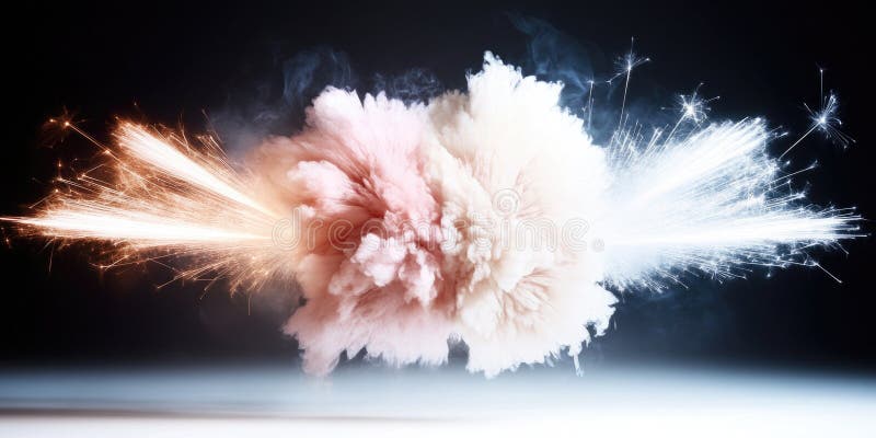 Dynamic Explosion of Colorful Smoke and Sparks in Motion Stock Photo ...