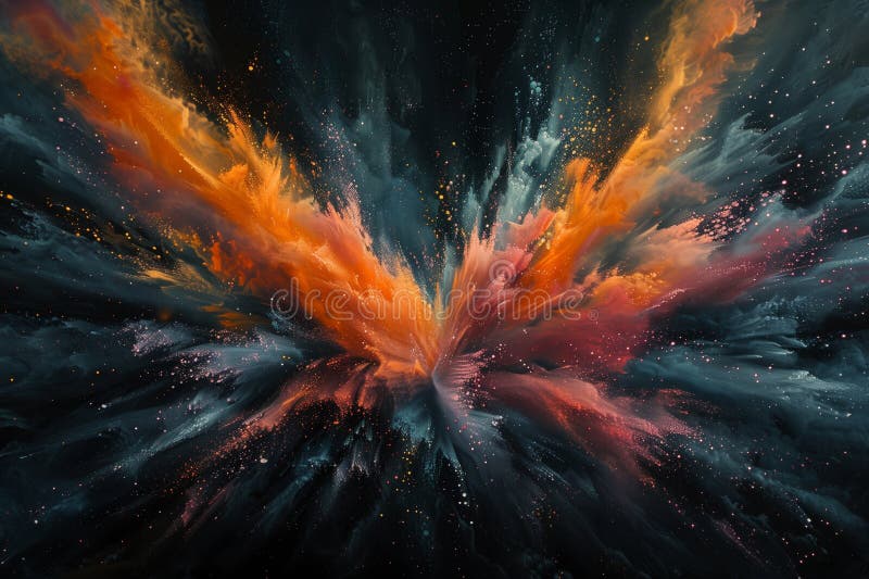 Dynamic Explosion of Colors Creating a Beautiful Chaos of Fire and ...