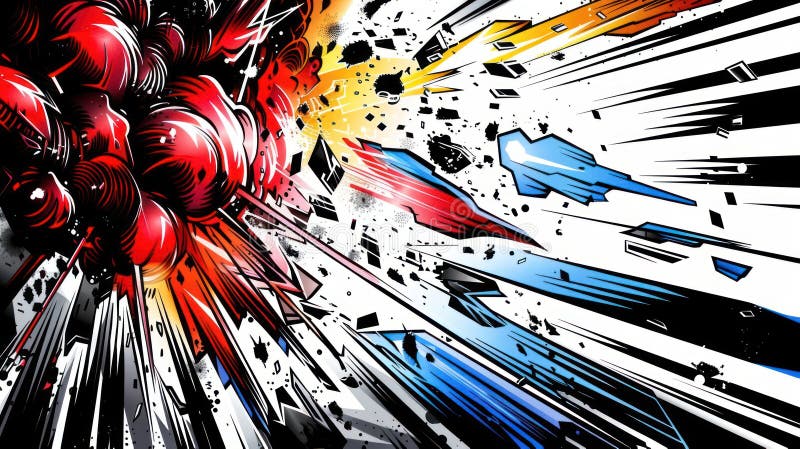 A Dynamic Explosion of Colors and Lines, Conveying Energy and Motion ...