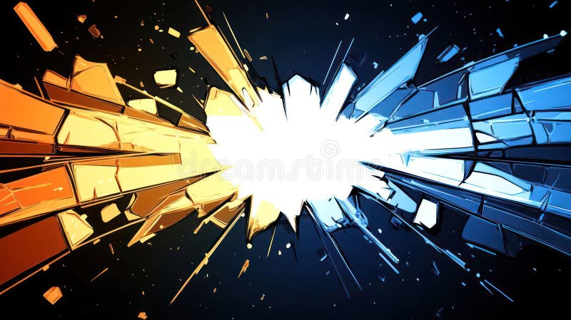 A Dynamic Explosion of Colors, Symbolizing Energy and Conflict, with a ...