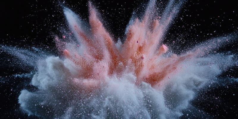 Dynamic Explosion in Dark Background Stock Image - Image of generated ...