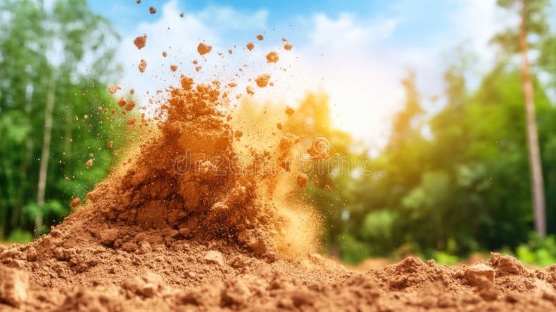 Dynamic Explosion of Earth in a Vibrant Natural Setting Stock Image ...