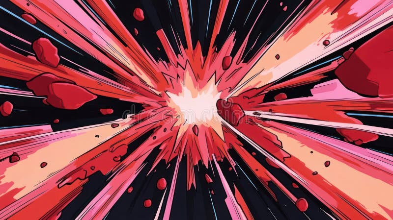 A Dynamic Explosion Effect with Vibrant Colors and Debris, Conveying ...