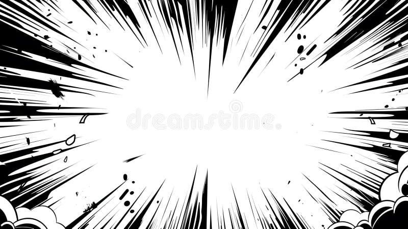 Dynamic Explosion Effects Illustrated with Bold Lines Creating Dramatic ...