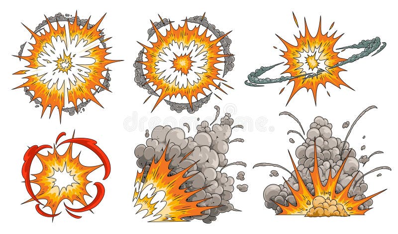 Dynamic Explosion Effects with Varying Designs Stock Vector ...