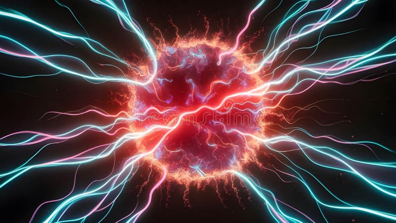 Dynamic Energy Explosion with Neon Particles and Swirling Plasma Waves ...