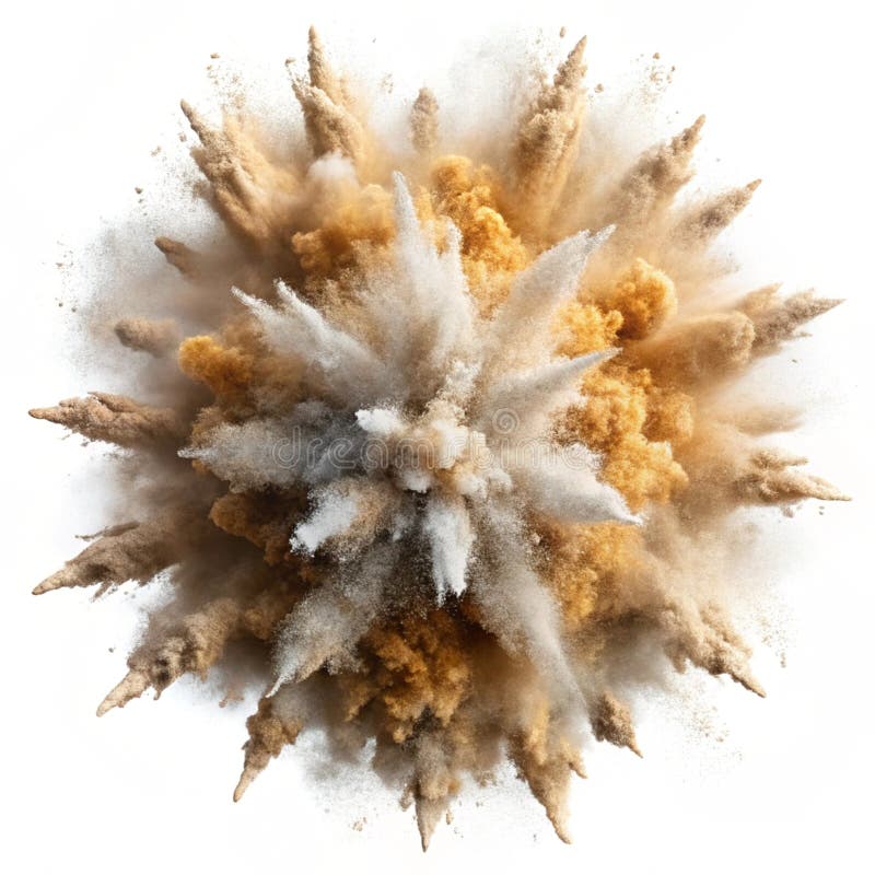 Exploding Cloud of Dust Isolated on White Stock Illustration ...