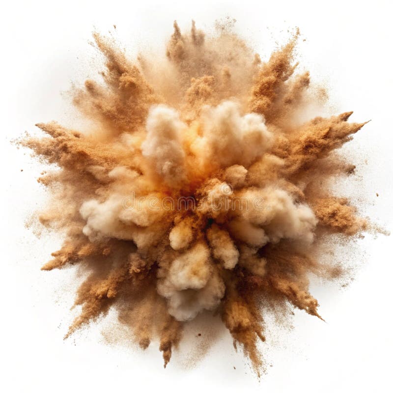 Exploding Cloud of Dust Isolated on White Stock Illustration ...