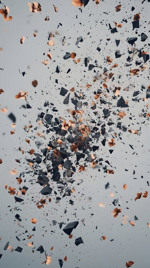 Dynamic Explosion of Fragmented Shapes and Petals Stock Photo - Image ...
