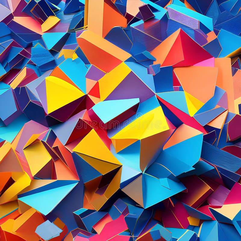 A Dynamic Explosion of Geometric Shapes in Various Sizes and Bold ...