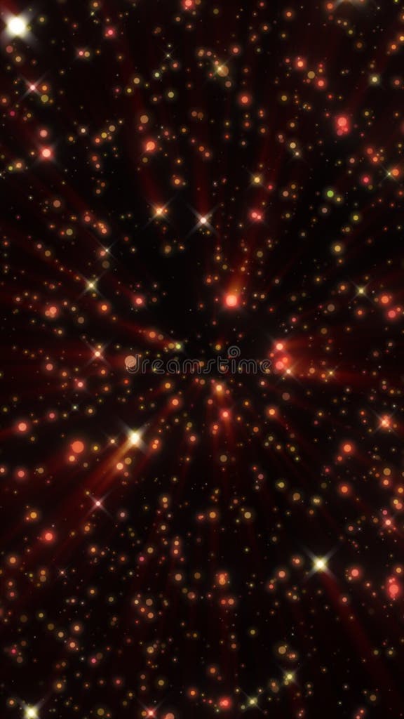 Dynamic Explosion of Glowing Red and Yellow Particles in Space ...
