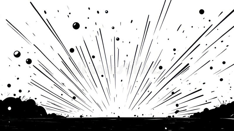 A Dynamic Explosion Graphic with Radiating Lines and Particles ...
