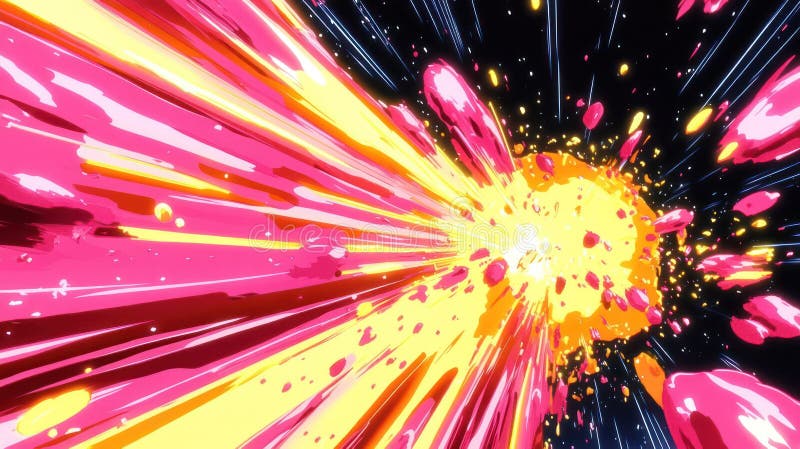A Dynamic Explosion Graphic with Vibrant Colors and Radiating Lines ...