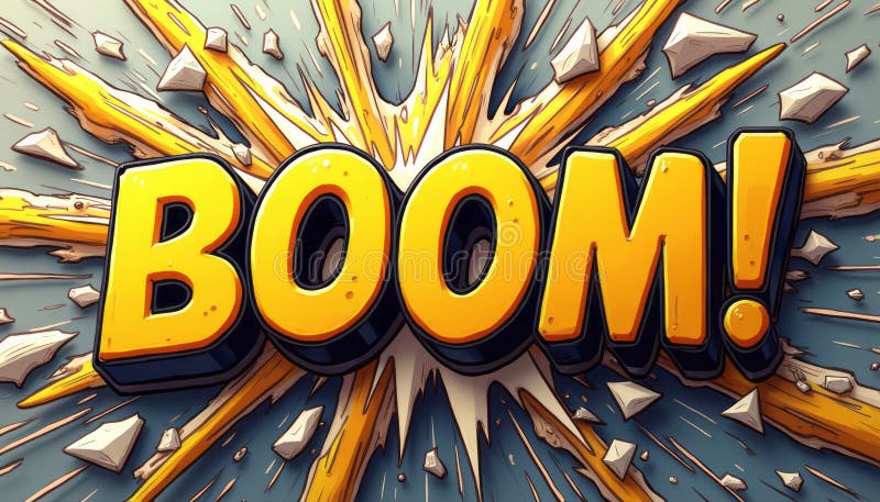 Dynamic Explosion Graphic with the Word BOOM Stock Image - Image of ...