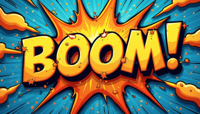 Dynamic Explosion Graphic with the Word BOOM Stock Photo - Image of ...
