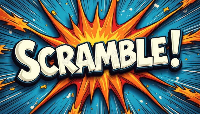 Dynamic Explosion Graphic with the Word SCRAMBLE Stock Photo - Image of ...
