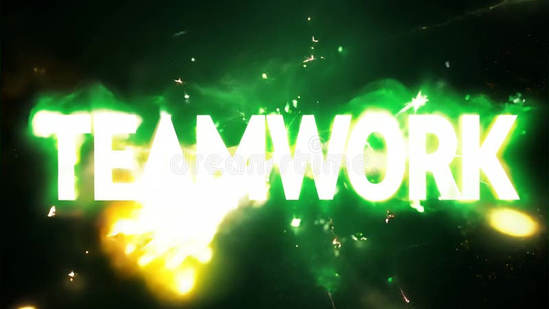Dynamic Explosion of Green Light with Teamwork Message Stock Video ...