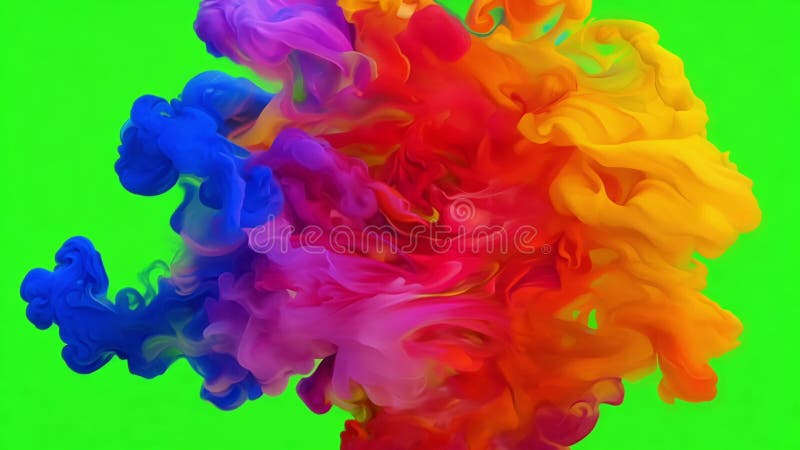 A Dynamic Explosion of Hues Creating a Visually Striking Display. Green ...