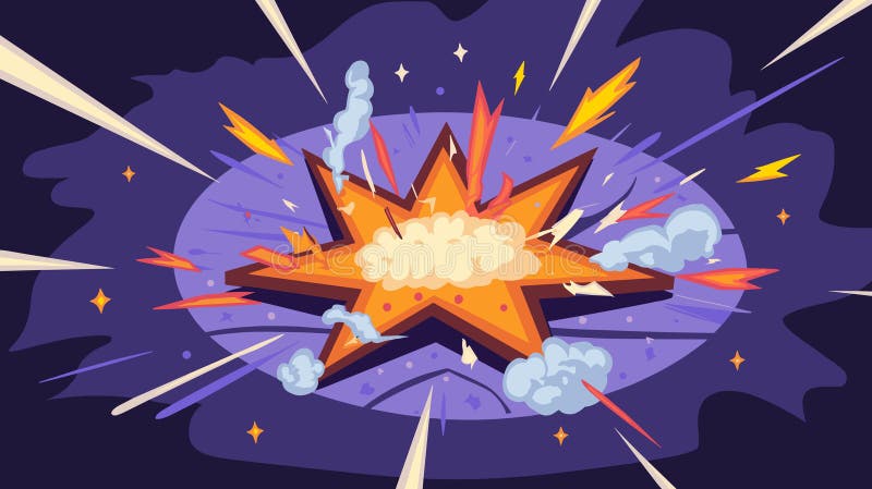 Dynamic Explosion Illustration with Colorful Effects and Textures Stock ...