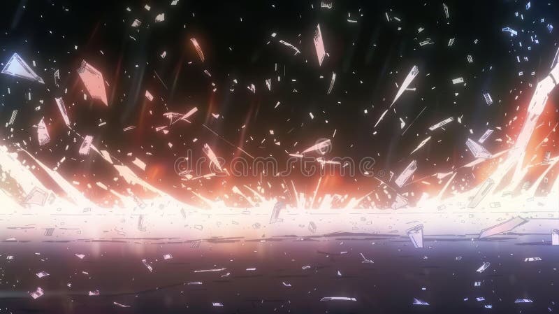 A Dynamic Explosion of Light and Shards, Creating a Dramatic Visual ...