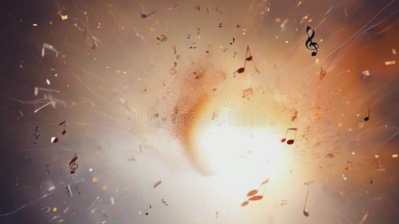 Dynamic Explosion of Musical Notes, Symbolizing the Powerful Energy of ...