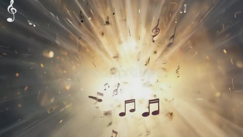 Dynamic Explosion of Musical Notes, Symbolizing the Powerful Energy of ...